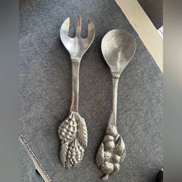 No brand | Dining | Metal Salad Servers Fruit Design Salad Serving Set ...